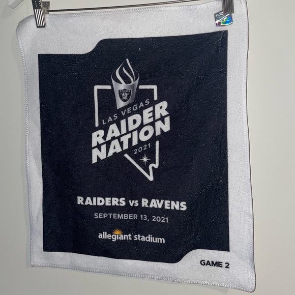 NFL | Other | Las Vegas Raiders Nation Allegiant Stadium Rally Hand Towel Baltimore Ravens ...